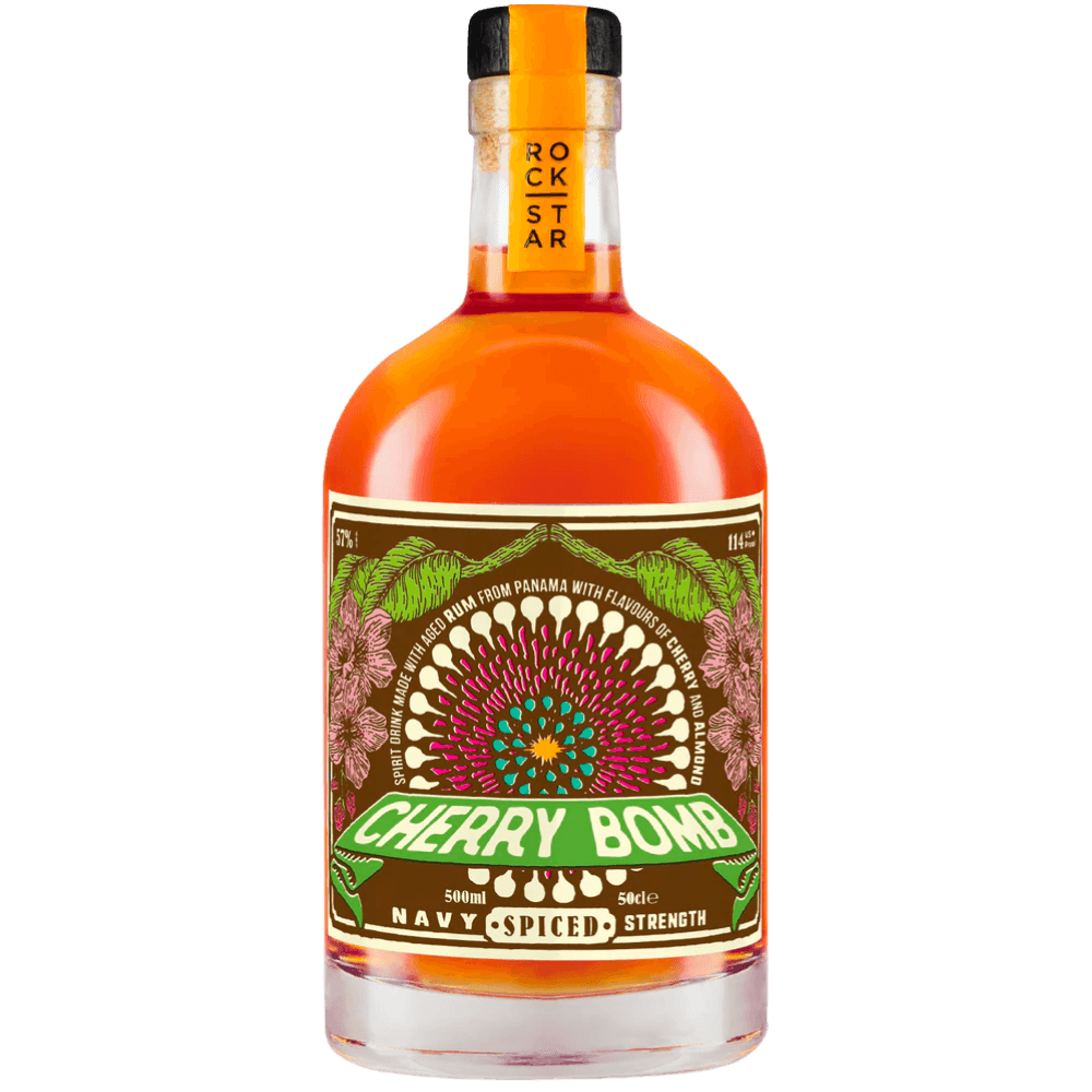 Rockstar Cherry Bomb Cherry & Almond Navy Strength Spiced Rum 50cl - 8 ...